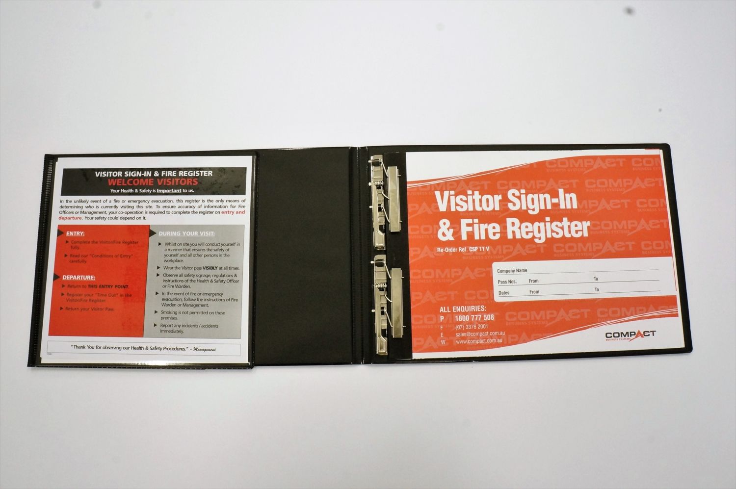 Visitor Pass Book Binder - Shop | Compact Business Systems Australia