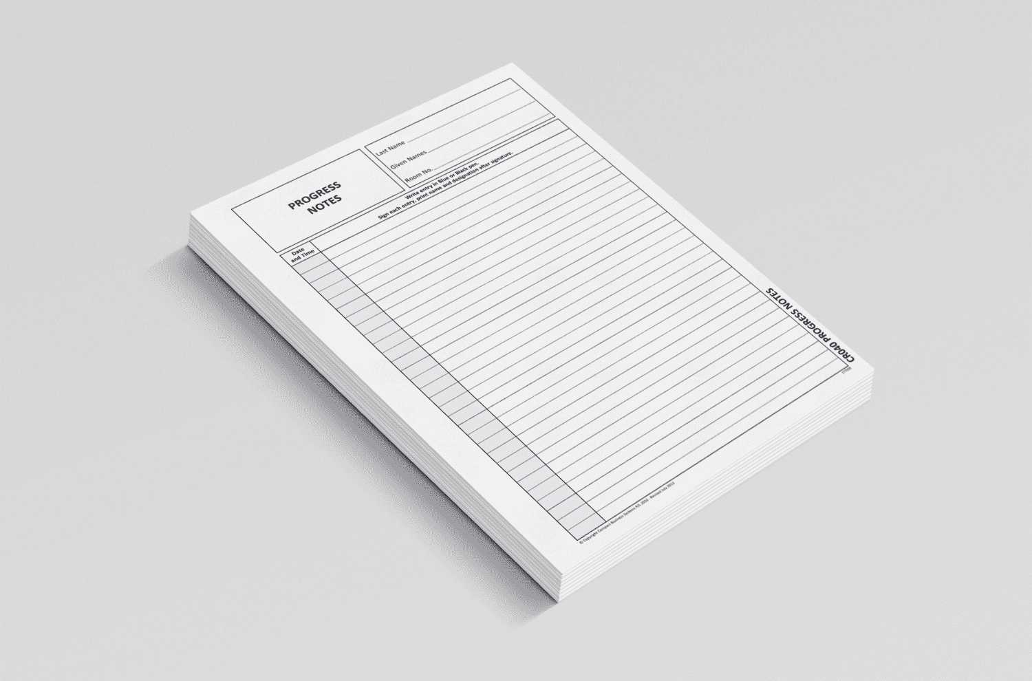 Pre-printed Progress Note Sheets in Pads of 50 - Progress Notes - Care ...