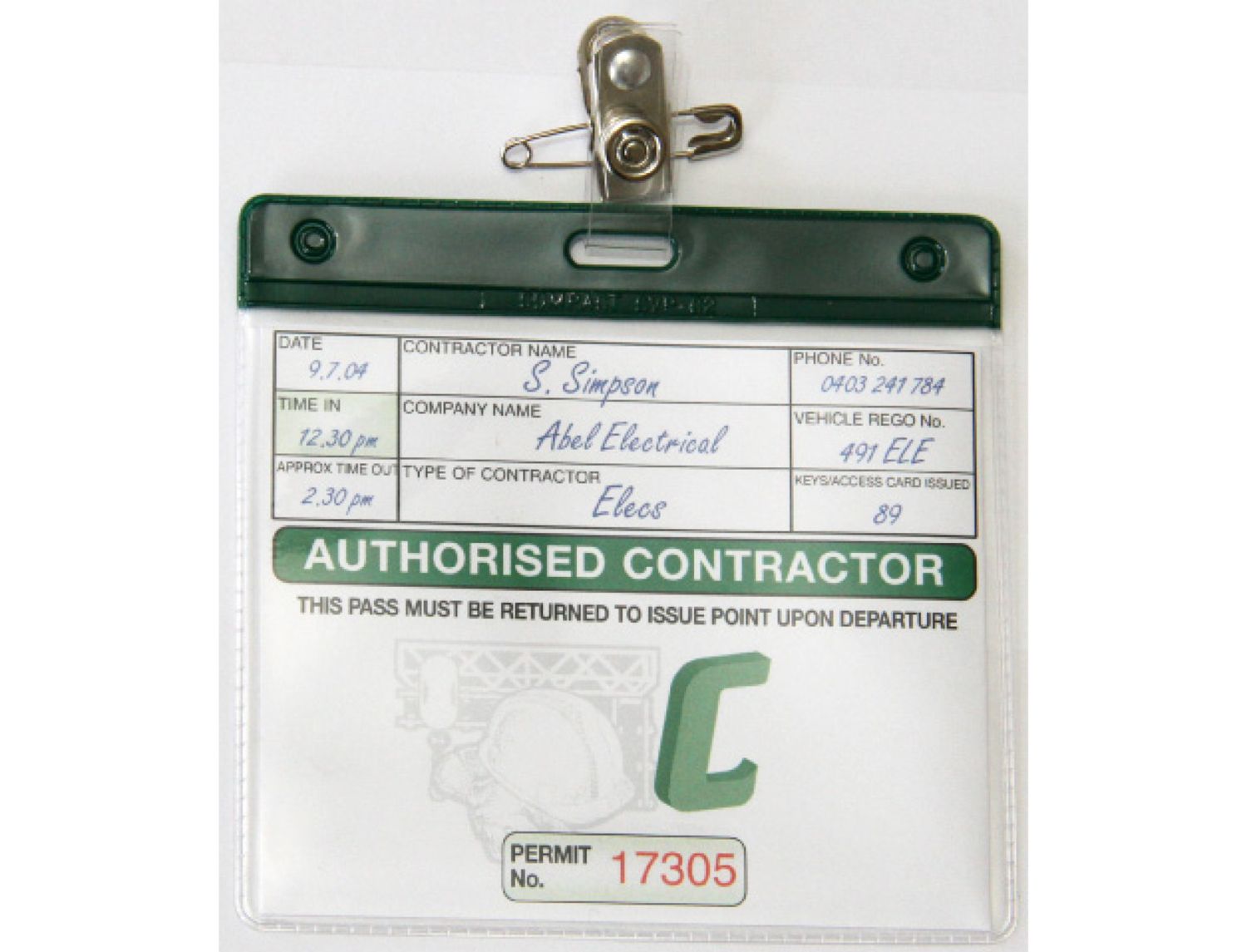 Contractor Pass Holders - Shop | Compact Business Systems Australia
