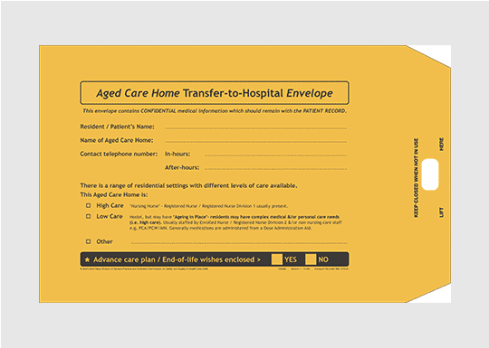 Resident Transfer to Hospital Envelope - Shop | Compact Business ...