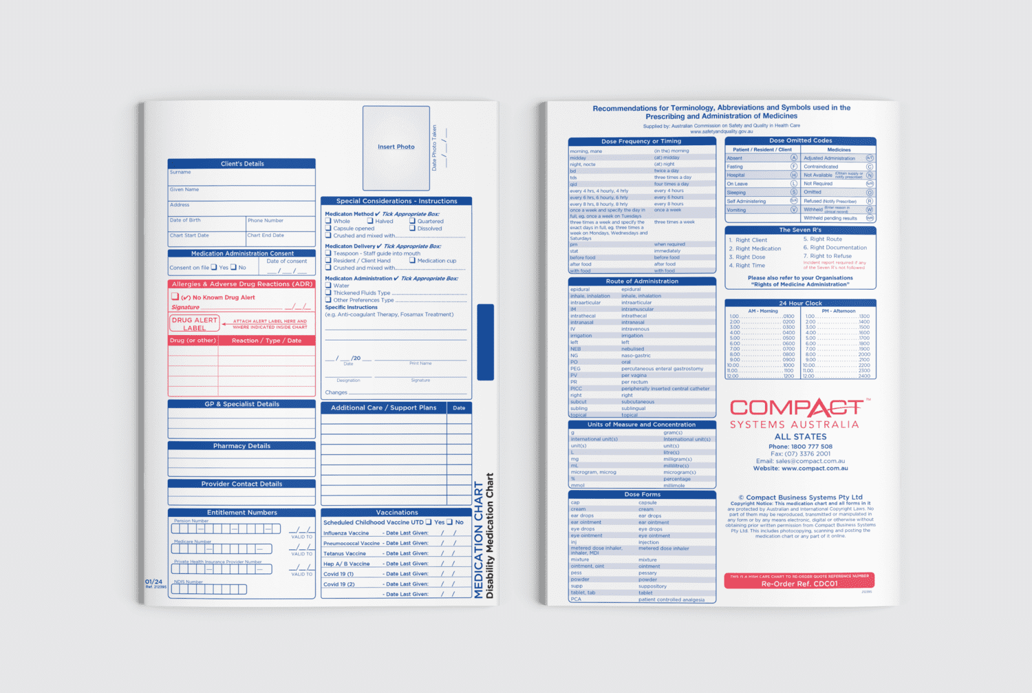 Disability Medication Chart | NDIS Medication Chart - Shop | Compact ...