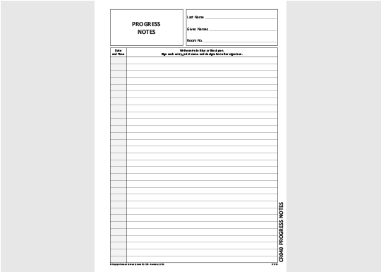 Pre-printed Progress Note Sheets in Pads of 50 - Shop | Compact ...