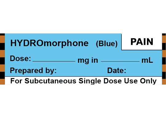 HYDROmorphone (Blue) Pain Syringe Label - Shop | Compact Business ...